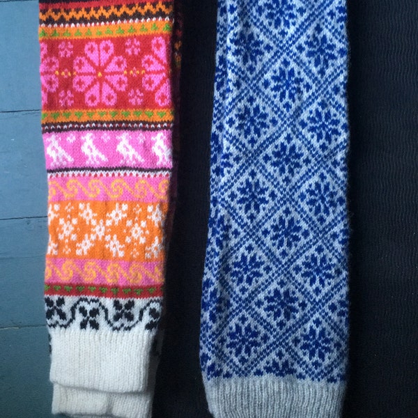 Muhu Pattern Wool Knit Leg Warmers: Estonian Winter Accessories - Etsy