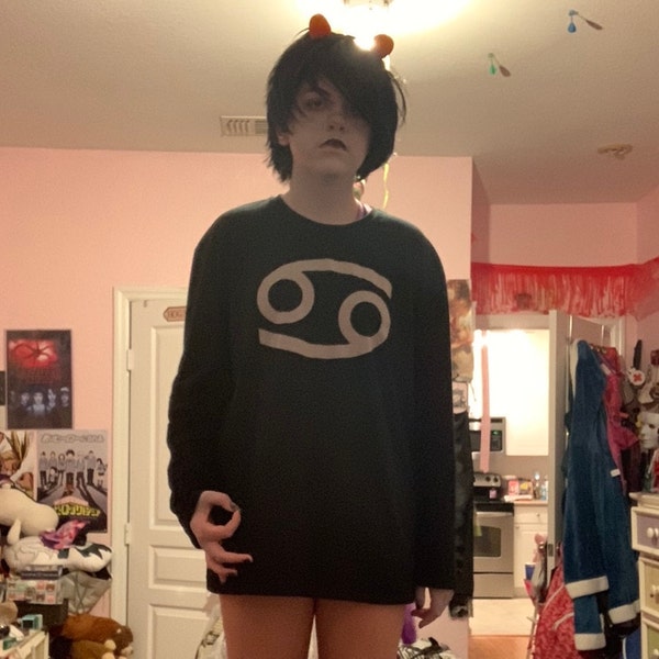 Homestuck Karkat, Vantas Logo, Cosplay Shirt. Cancer Zodiac Symbol on ...