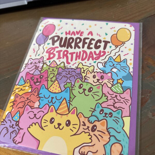 Cat Birthday Card, Best Friend Card, Cat Lover Gift, Purrfect Puns ...