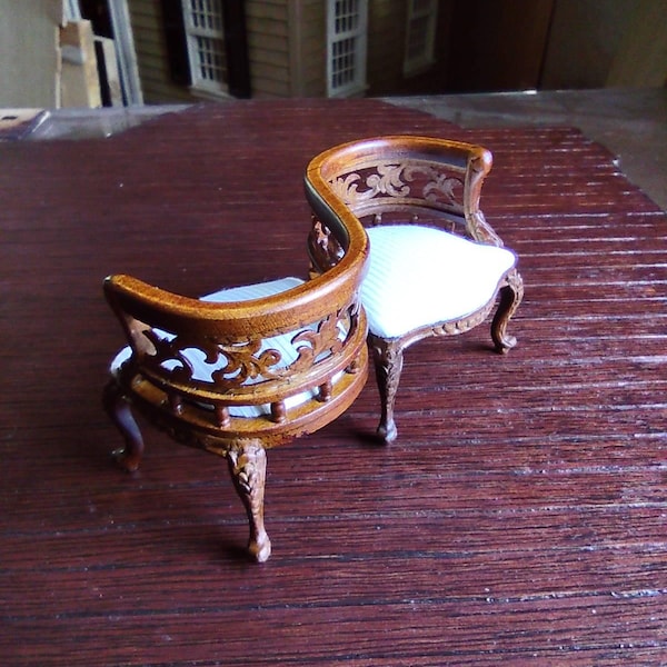 Victorian Tête-à-tête Bench Conversation Courting Bench, Kissing Bench ...