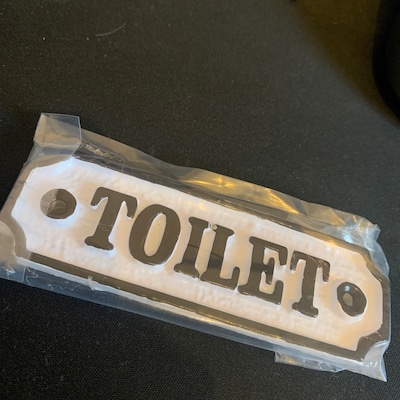 Vintage Victorian Style TOILET BATHROOM Door Sign Cast Iron Brass ...