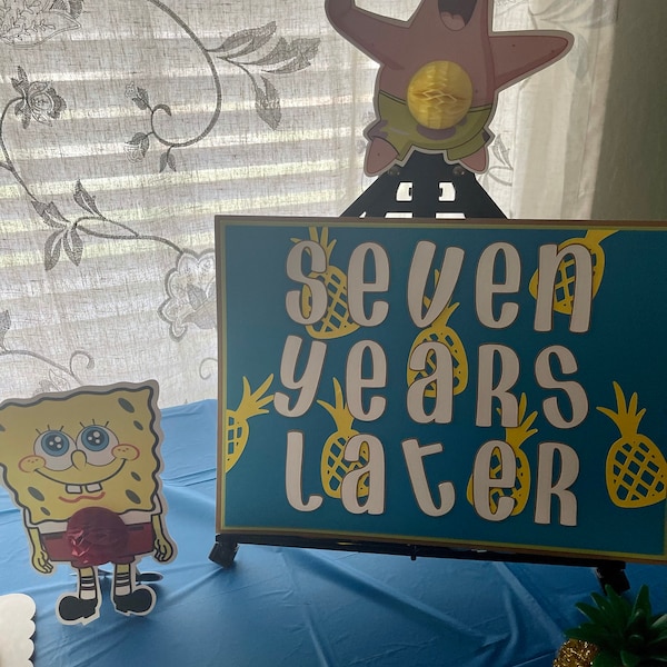 Handmade Spongebob Birthday Sign - Bikini Bottom Party Decor - Etsy