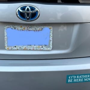 Floral Line Art License Plate Frame Minimalist Floral License Plate ...