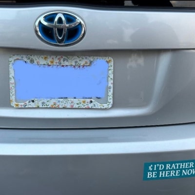 Floral Line Art License Plate Frame Minimalist Floral License Plate ...