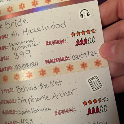 Book Log V3 2 Pc Sticker 4.4w X 4.9h Log & 4.4w X .9h book Log Header ...