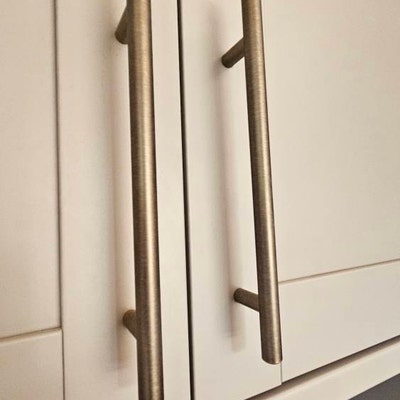 Gold Brass Reeded Bar Kitchen Handles Grooved Cupboard Cabinet Door ...