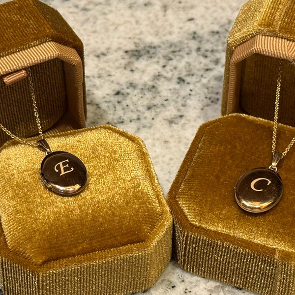 Round Circle Mini Locket, Gold Filled, Silver, Minimalist Personalized ...