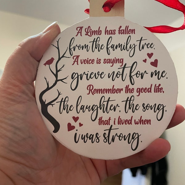 Memorial SVG PNG, Remembrance SVG, A Limb Has Fallen From the Family ...