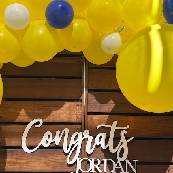 Congrats Grad Sign, Custom Backdrop Sign, Graduation Party Welcome Sign ...