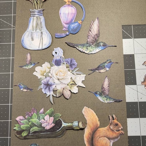 Large Lilac Flower Die Cuts X 4, Wild Flower Die Cuts, Card Toppers ...