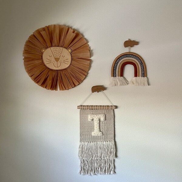 Personalised Initial Woven Wall Hanging, Custom Letter Nursery Decor ...