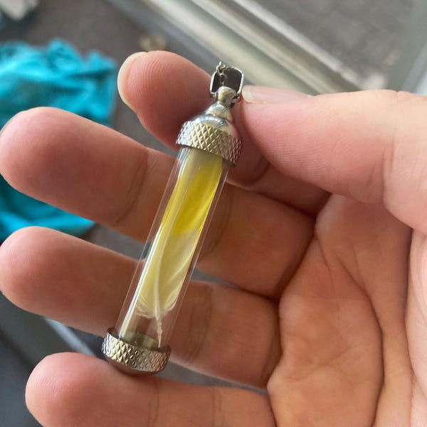 Minimalist Empty Bottle Vial Necklace, Cremation Urn Locket Pendant ...