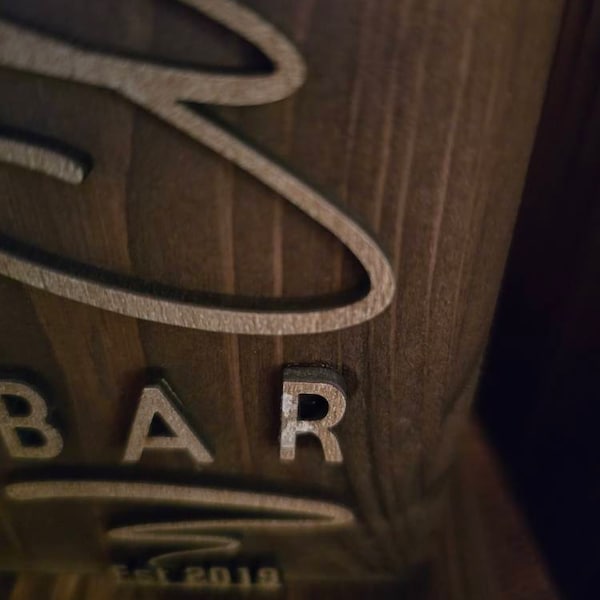 Personalized LED Light Wooden Bar Sign, Custom Embossed Wood Bar Sign ...