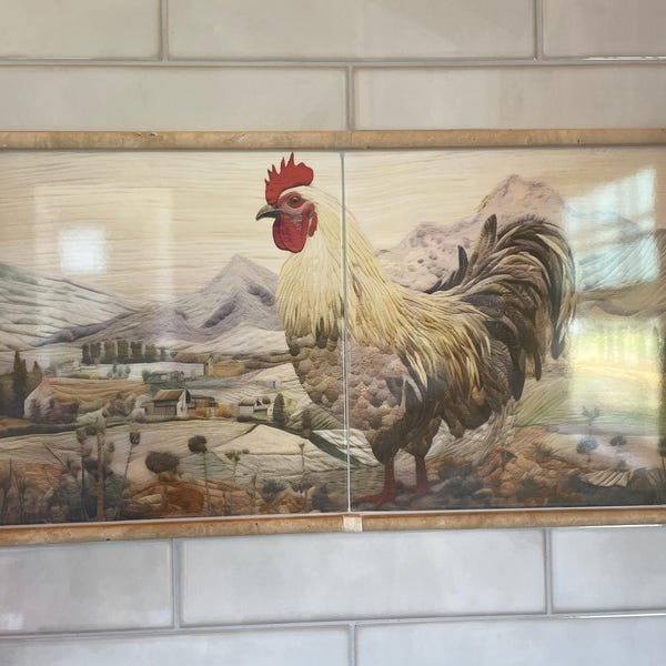 Backsplash Farm Rooster Tiles, Farmhouse Tile Decor, Rustic Ceramic ...