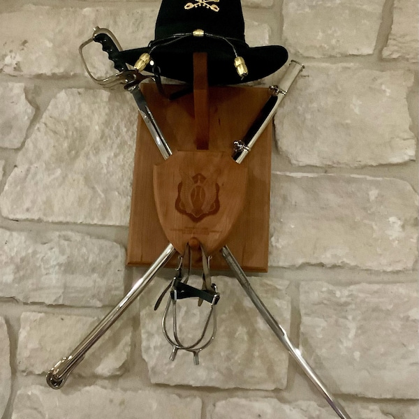 Personalized Display for Cavalry Stetson, Saber (or Sword), and Spurs ...