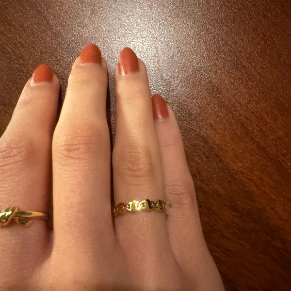 Gold Ring / 14k Solid Gold Stacking Ring / Chain Link Ring / Unique ...