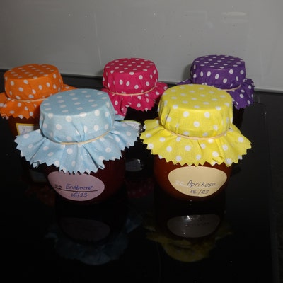 100 X Fabric Jam Jar Tops Wedding Jam Covers 3 Sizes Avalible - Etsy