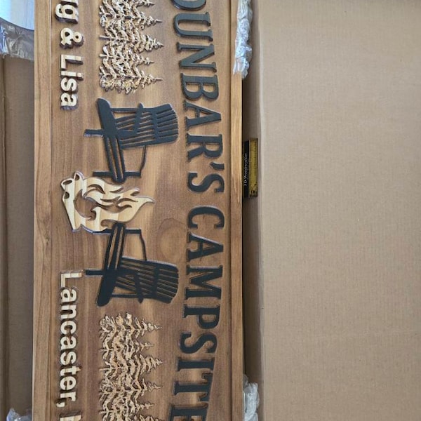 Custom Wood Campfire Sign | Family Name Campsite Sign | Last Name Sign ...