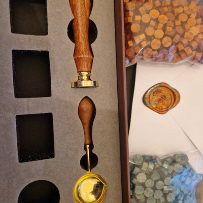 Custom Initial Logo Wax Seal Stamp Set for Wedding Invitation ...