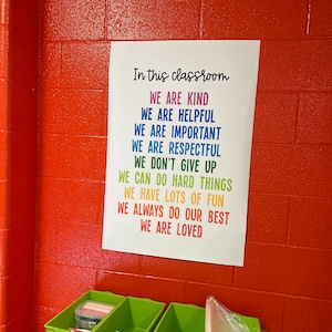 In This Classroom Poster, Classroom Rules, We Are Kind, Teacher Print ...