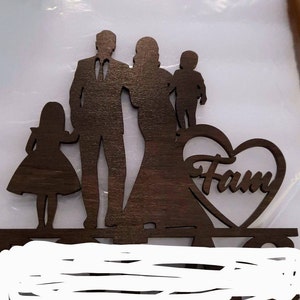 Family Cake Topper With Kids Wedding Cake Topper Couple Cake | Etsy
