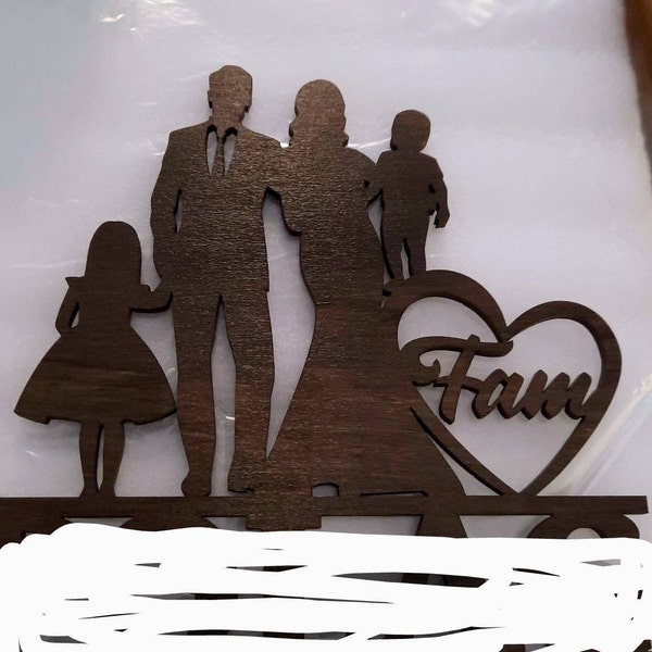 Family Cake Topper With Kids, Wedding Cake Topper, Couple Cake Topper ...