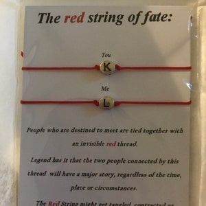 Red String of Fate Personalized Bracelet Couples Bracelet Red String ...