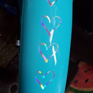 Holographic Heart Decal Sticker Sheet, Heart Decals, Heart Stickers ...