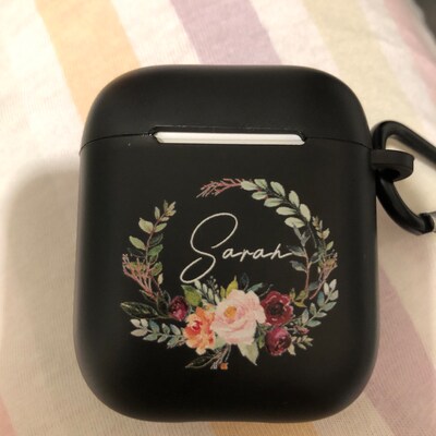 Floral Name Personalized Custom Airpods Case With Keychain for Airpods ...