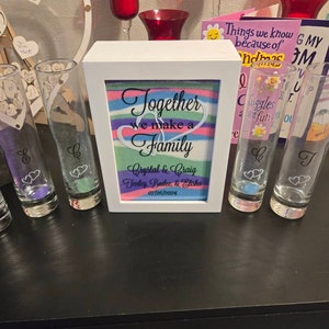 Blended Family Wedding Sand Ceremony Shadow Box Set, Unity Candle ...