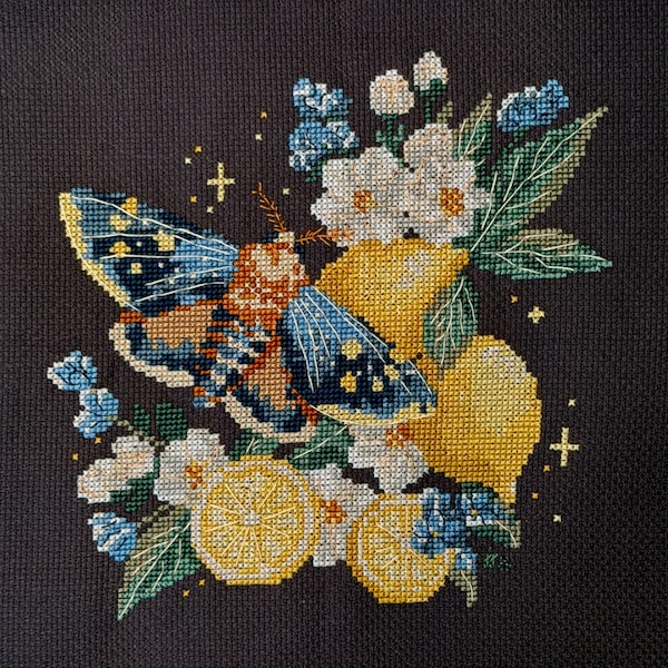 Witchy Summer Moth Cross Stitch Pattern PDF - Digital Download CS64 - Etsy