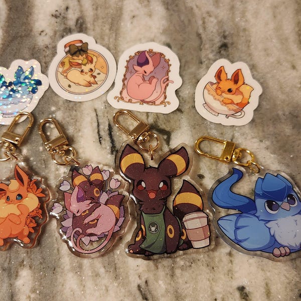 Sprigatito 2” Acrylic Keychains | Double Sided Glitter Epoxy - Etsy