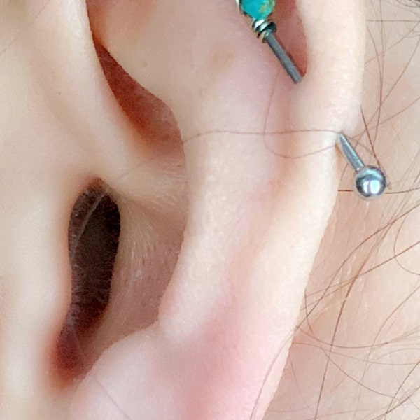 Opal Tragus Hoop Implant Grade Titanium, Conch Hoop, Clicker Hoop ...