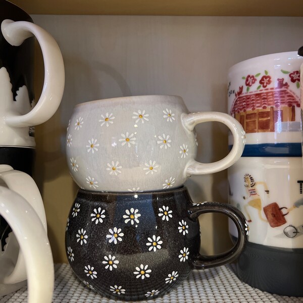 Daisy Coffee Mug | Demure Flower Tea Cups | Daisy Porcelain| Cute Daisy ...