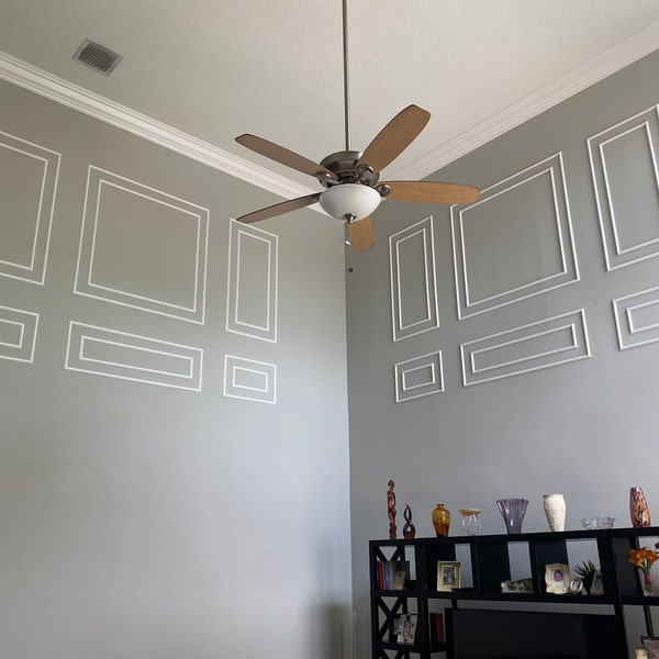 Decorative Wainscot Panel, Wall Moulding Design, Ready Cut Molding Kit ... Decorative Wainscot Panel, Wall Moulding Design, Ready Cut Molding Kit ...