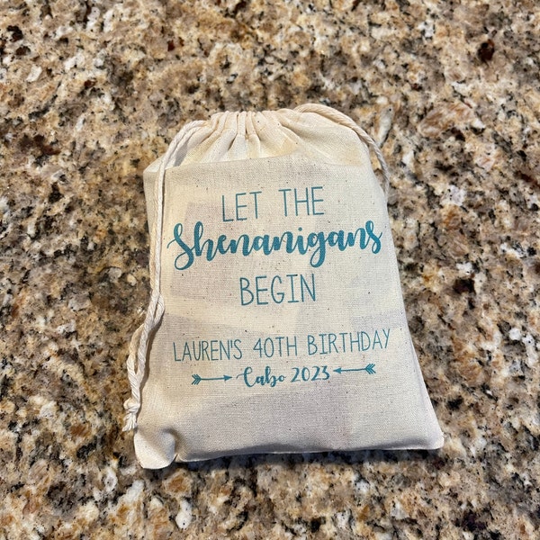 Let the Shenanigans Begin Custom Adult Party Favor and Gift Bags for ...