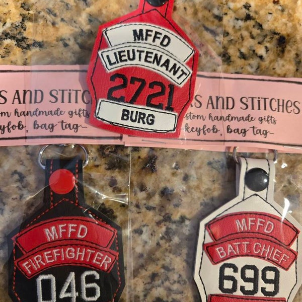 Firefighter Helmet Shield Keychain, Personalized Fireman, Fire Wife Bag ...