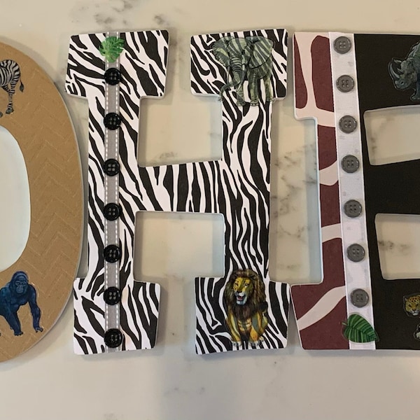 Safari Themed Custom Letters (boy) - Etsy UK