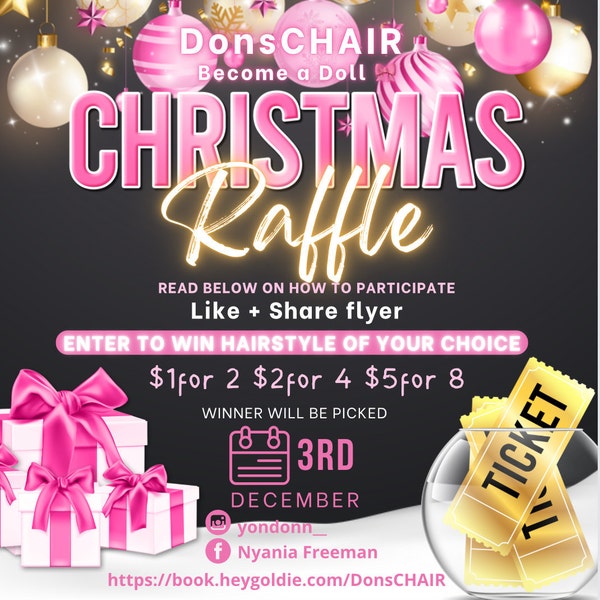 Christmas Raffle Giveaway Flyer, DIY Holiday Flyer, Giveaway Flyer ...