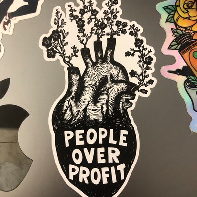 People Over Profit Sticker, Rights, Anti Capitalist, Vinyl Sticker ...