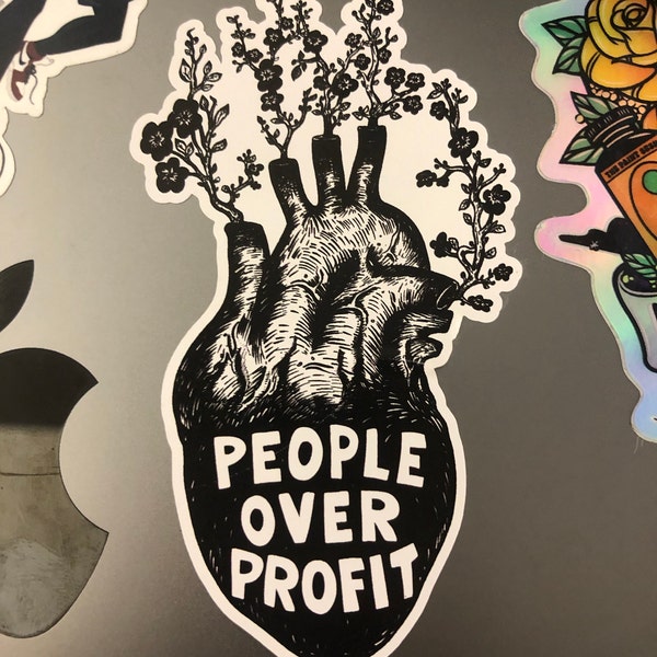 People Over Profit Sticker, Rights, Anti Capitalist, Vinyl Sticker ...