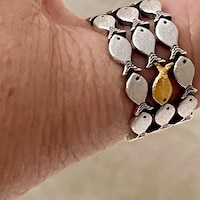 Swimming Against the Current. Sterling Adjustable Ring. School of Fish ...