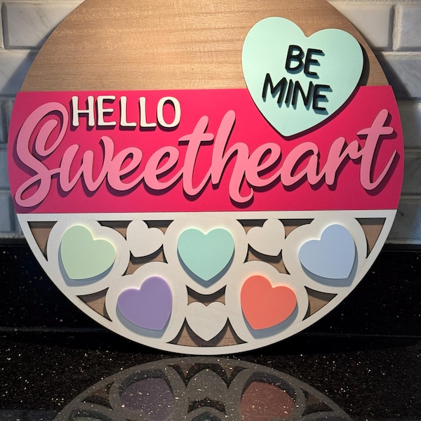Hello Sweetheart Conversation Hearts Sign, Digital Download, SVG Laser ...