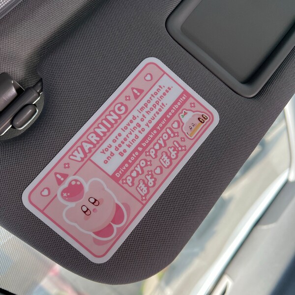 Cute Affirmation Car Warning Sticker | Car Decal, Airbag Label, Pink ...