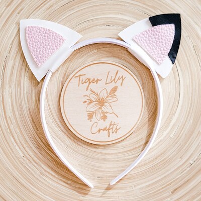 Cat Ears Bow SVG Cat Ears Hairclip Headband Template Halloween Black ...