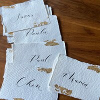 Calligraphy Scroll Name Place Cards on Handmade Paper - Etsy
