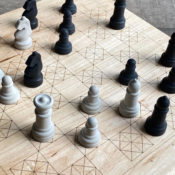 Concrete Chess Set - Handmade Chess Board With Pieces - Unique Gift for ...