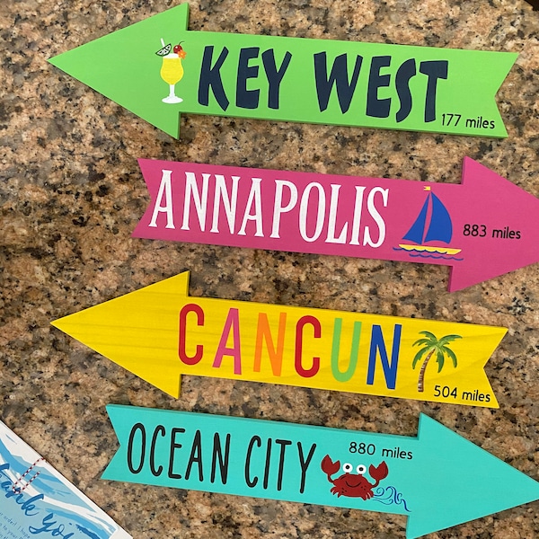 Warm Breezes Directional Signs Personalized Beach Southern Tropical ...