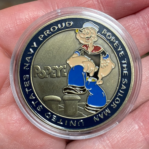 US Navy Popeye the Sailor Man Challenge Coin - Etsy