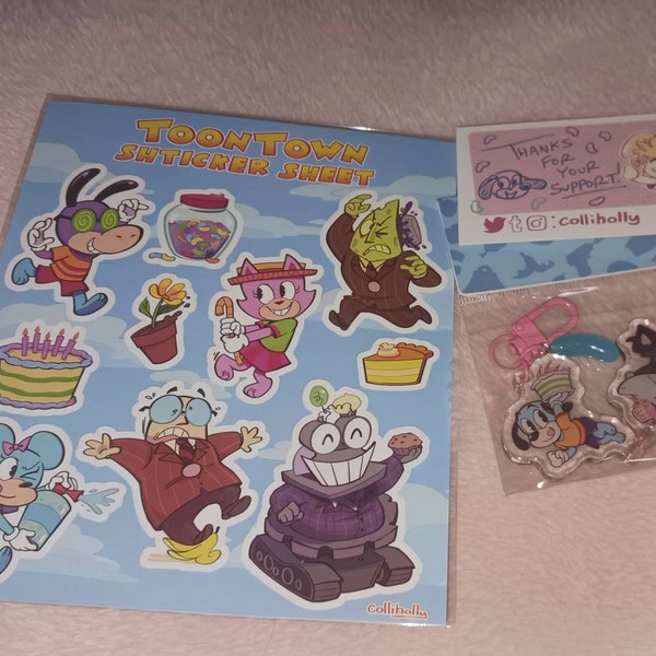 Toontown Die Cut Vinyl Sticker Sheet - 6.5" X 5.5" - 10 Stickers Total ...